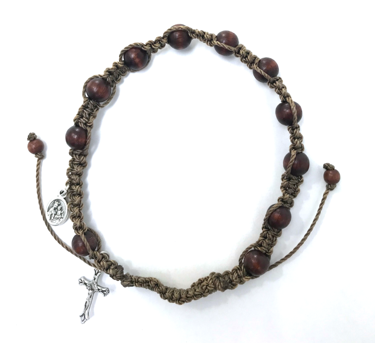 Navy Sliding Barrel Knot Rosary Bracelet Lady Of Grace Rosaries