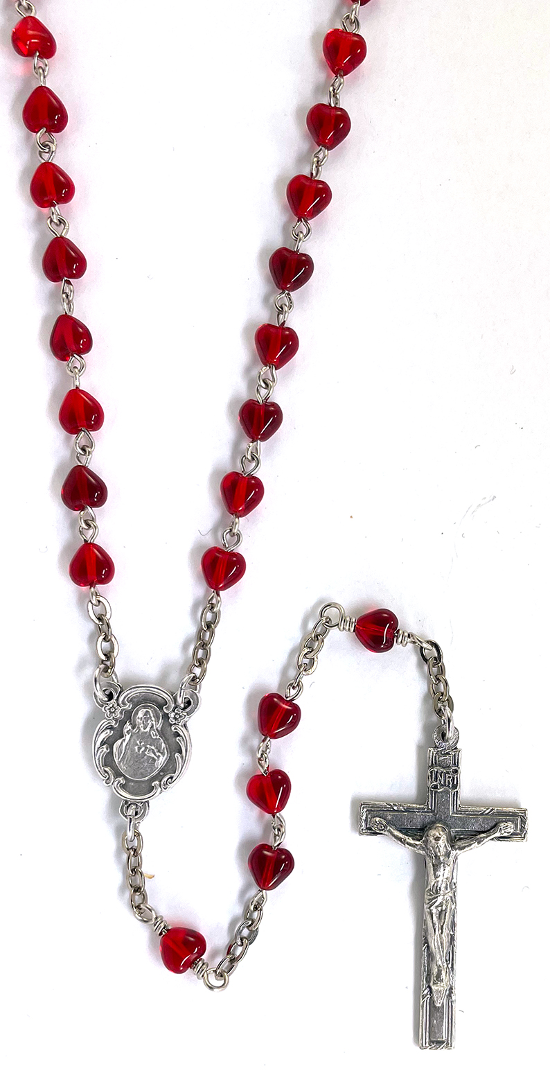 Little Red Heart Rosary | Handmade | Our Lady of Grace Rosaries