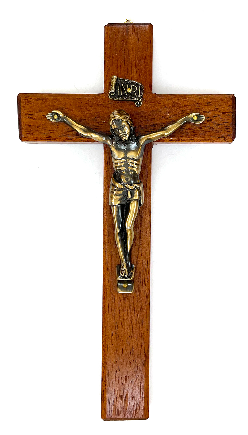 Wide Cut Mahogany Crucifix | Our Lady of Grace Rosaries