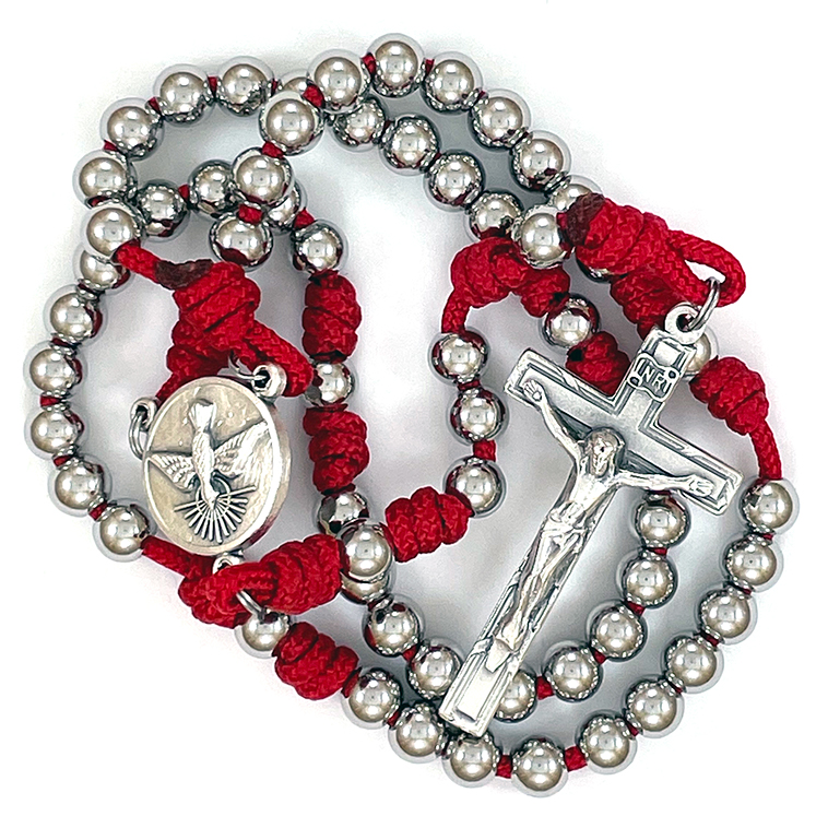Red Paracord Stainless Steel Rosary | OLOG Rosaries